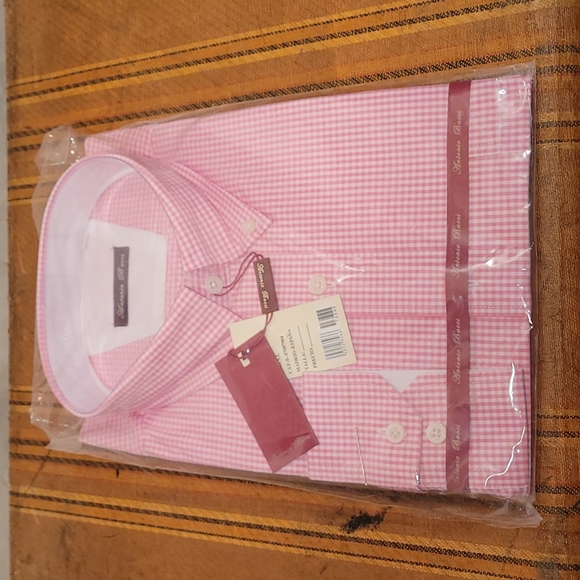 Antonio Bacci | Shirts | Antonio Bacci Pink Gingham Long Sleeve Dress ...